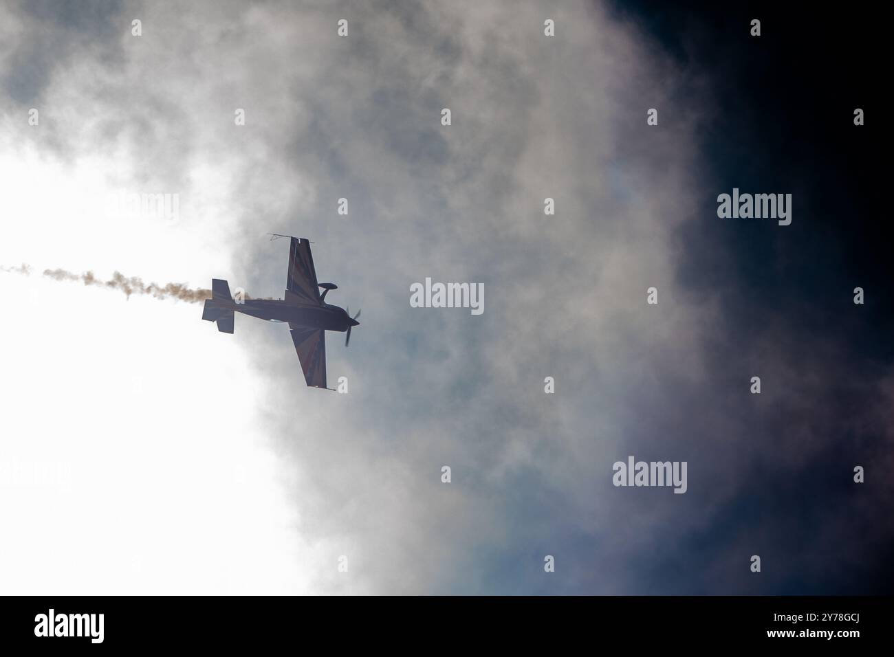 Aarron Deliu performs an aerial maneuver during the 2024 Marine Corps ...