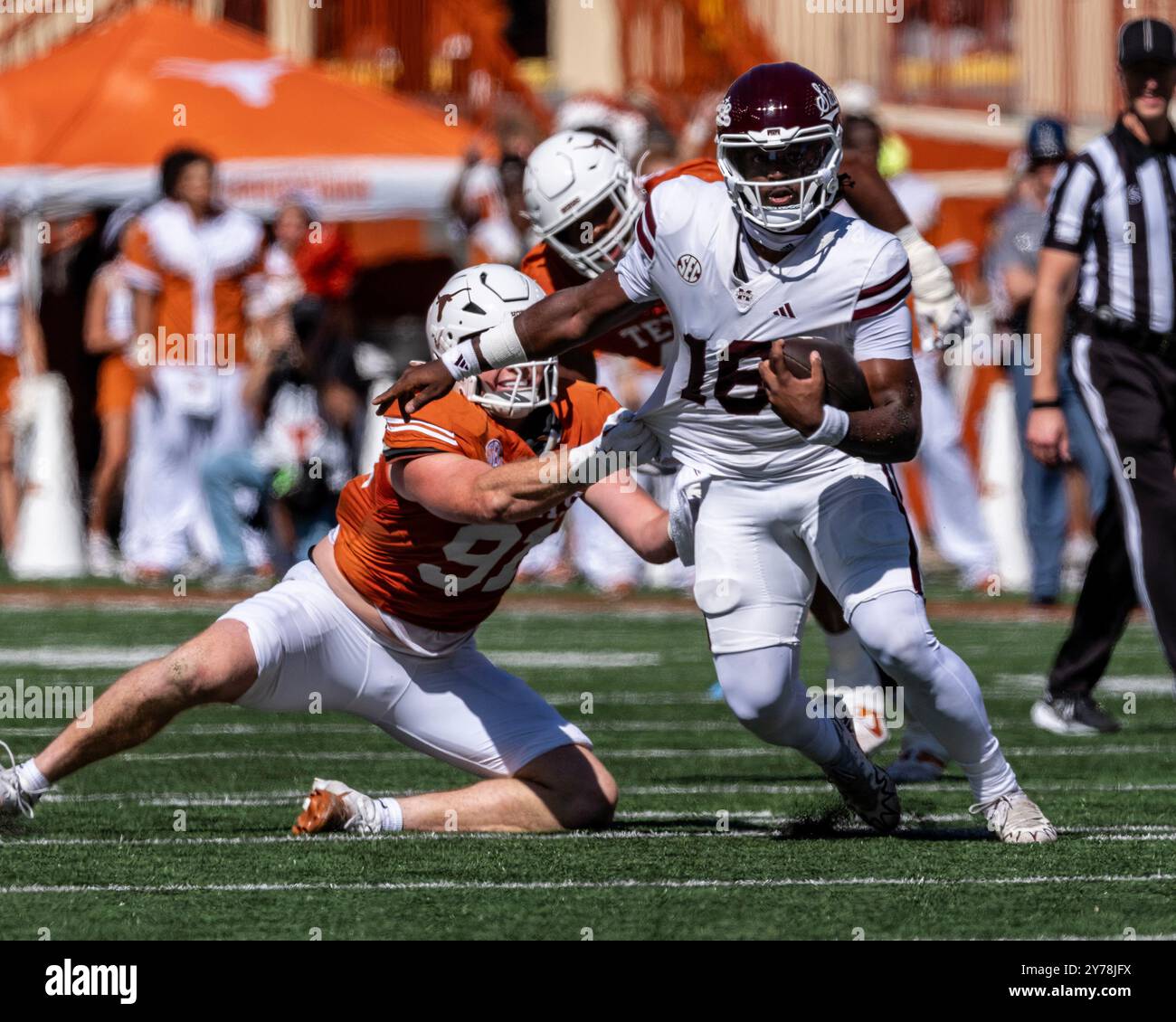 Sept 28, 2024. Chris Parson #16 of the Mississippi State Bulldogs in ...
