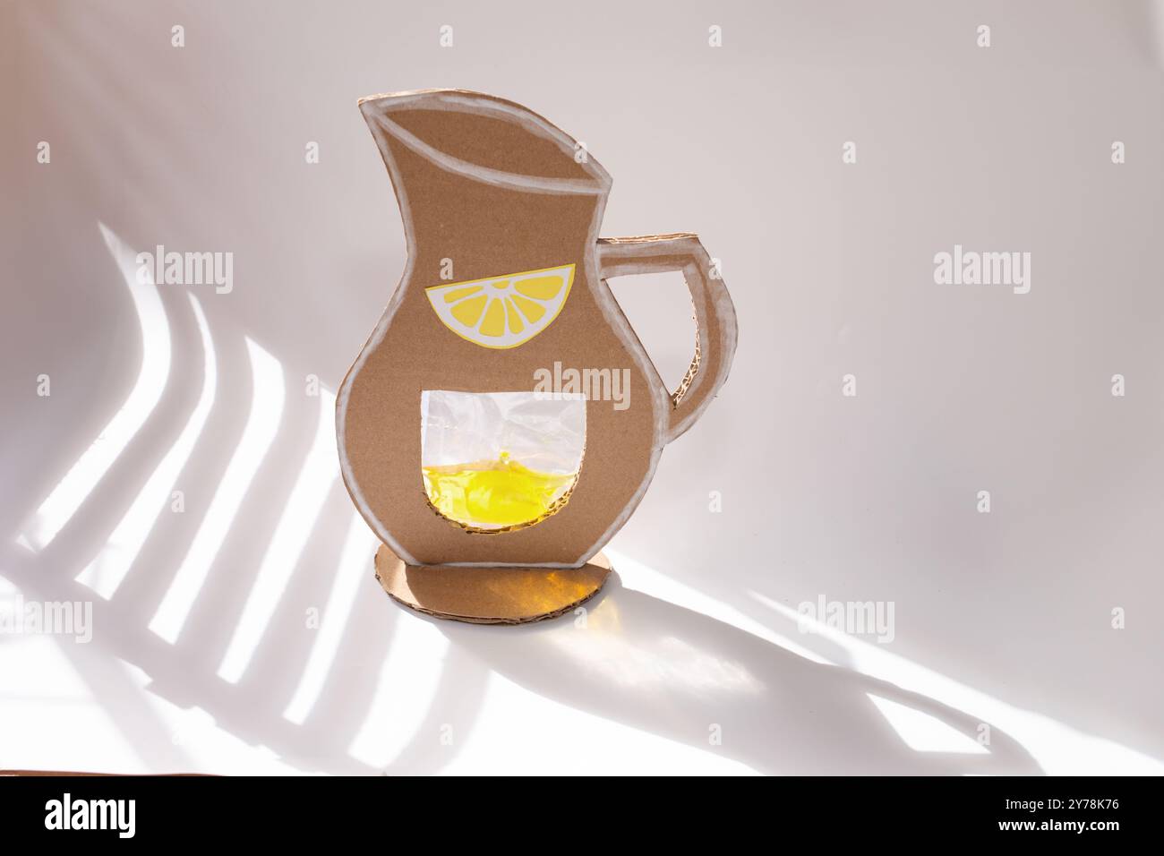 easy summer craft from recycled paper, lemonade pitcher in sunlight ...