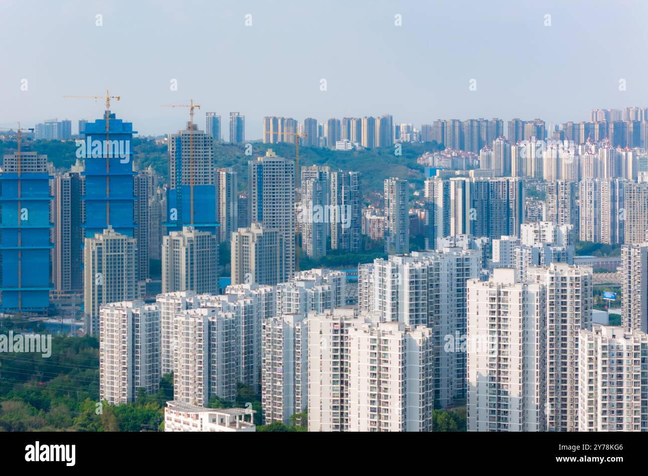 CHONGQING, CHINA - SEPTEMBER 28, 2024 - High-rise buildings are seen in ...