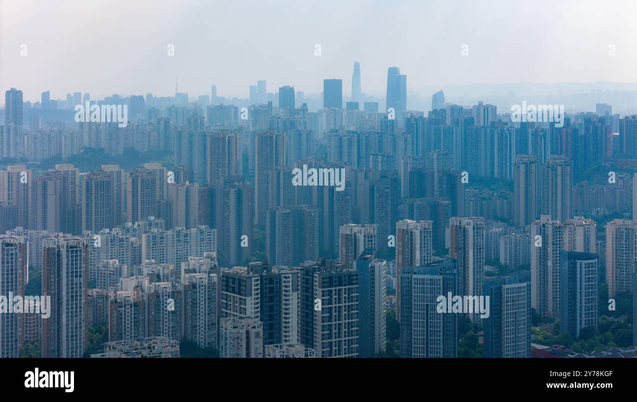 CHONGQING, CHINA - SEPTEMBER 28, 2024 - High-rise buildings are seen in ...