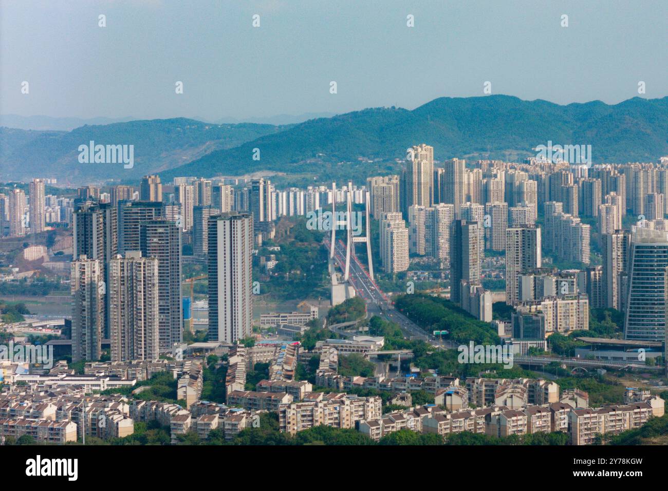 CHONGQING, CHINA - SEPTEMBER 28, 2024 - High-rise buildings are seen in ...