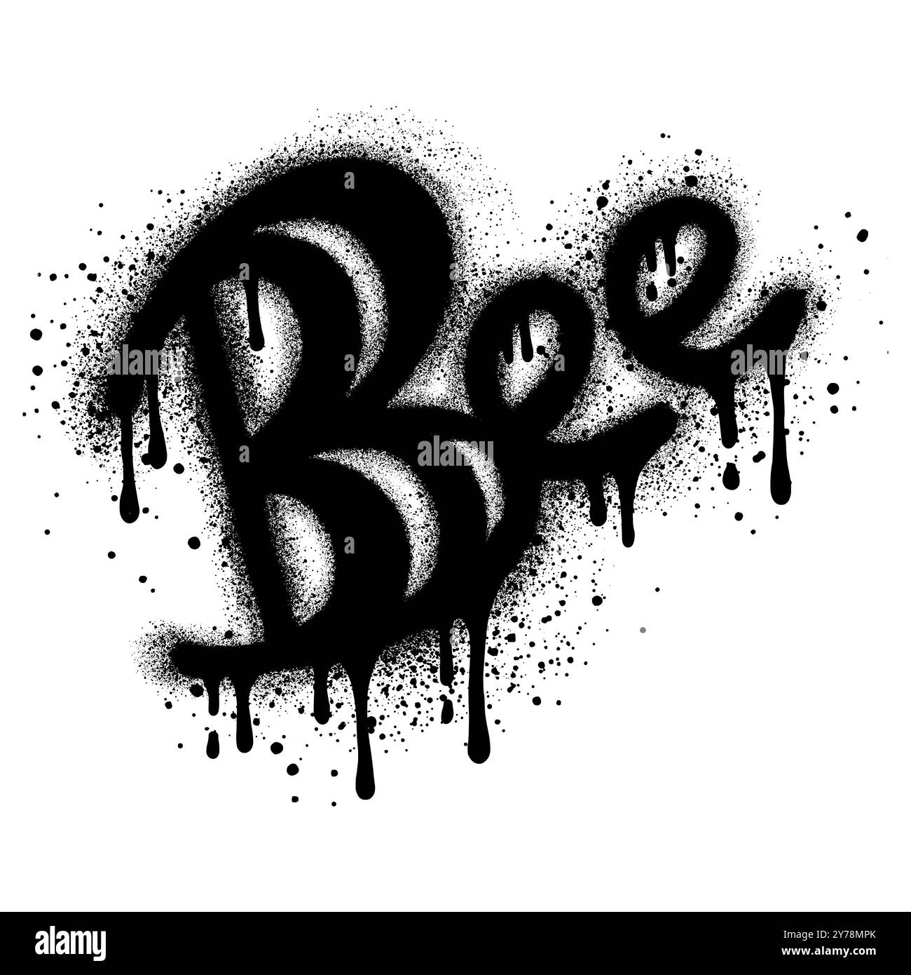 Bee graffiti with black spray paint. vector illustration Stock Vector ...