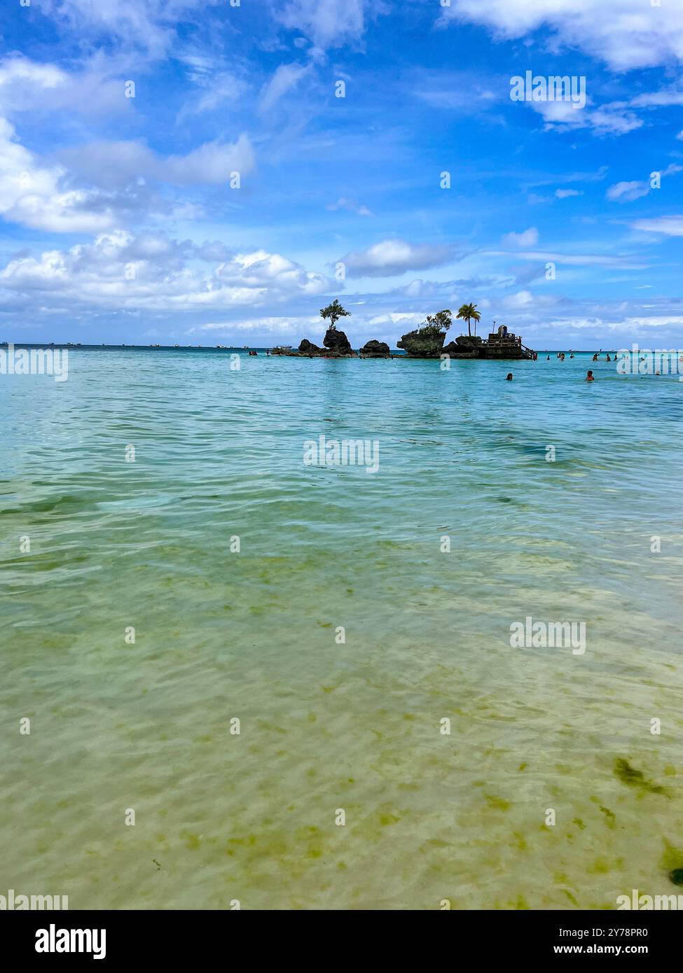 A view of Willys Rock island on Boracay, Philippines. High quality ...