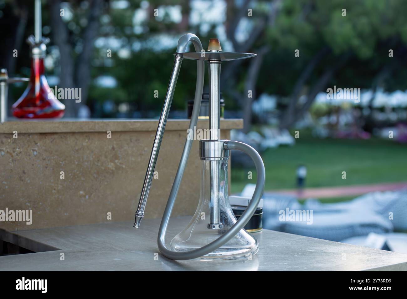 Hookah, SHISHA, Shisha isolated with landscape background Stock Photo ...