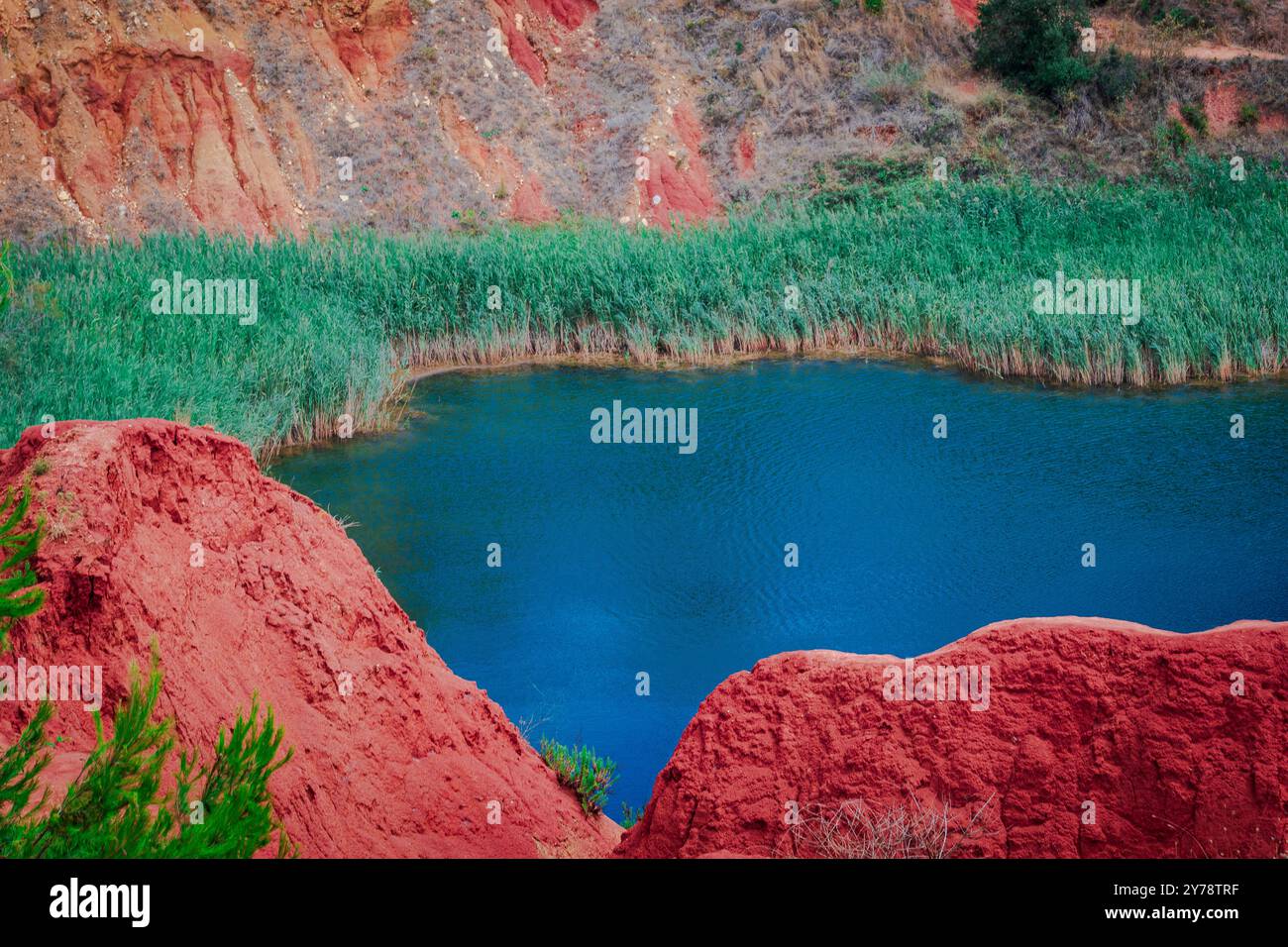 The spectacular colors of the Bauxite Quarry in the surroundings of ...