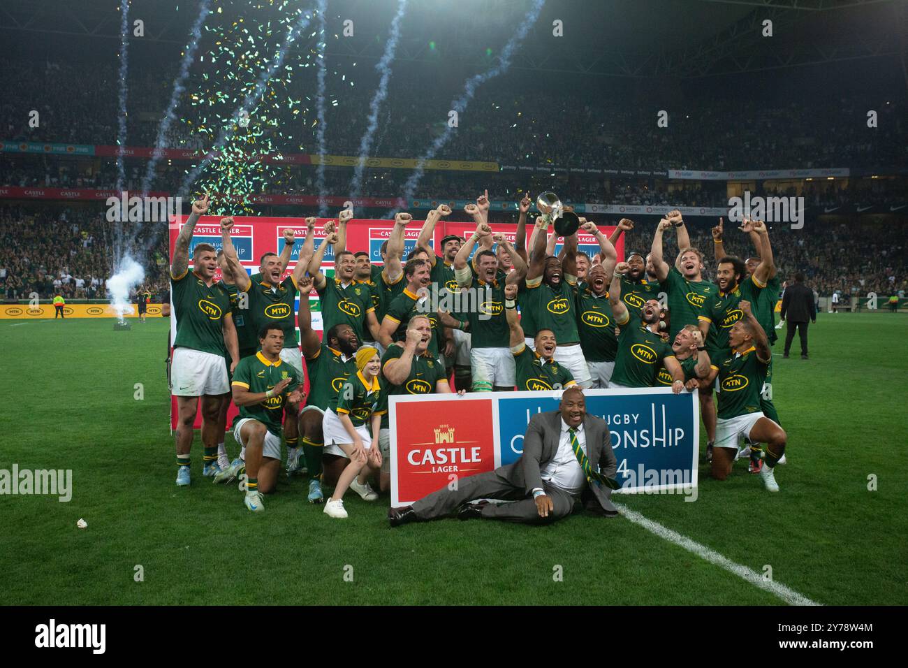 Mbombela, South Africa. 28th Sep, 2024. The victorious Springbok Rugby ...