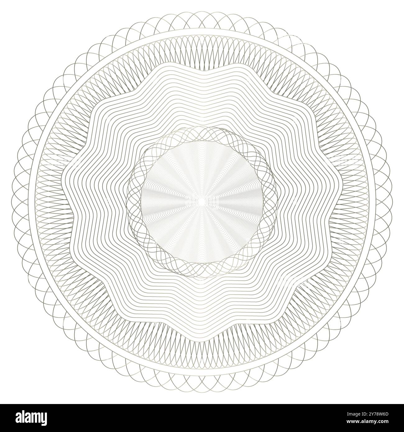 Gold Brown Round Guilloche Certificate Watermark Shape Isolated on ...