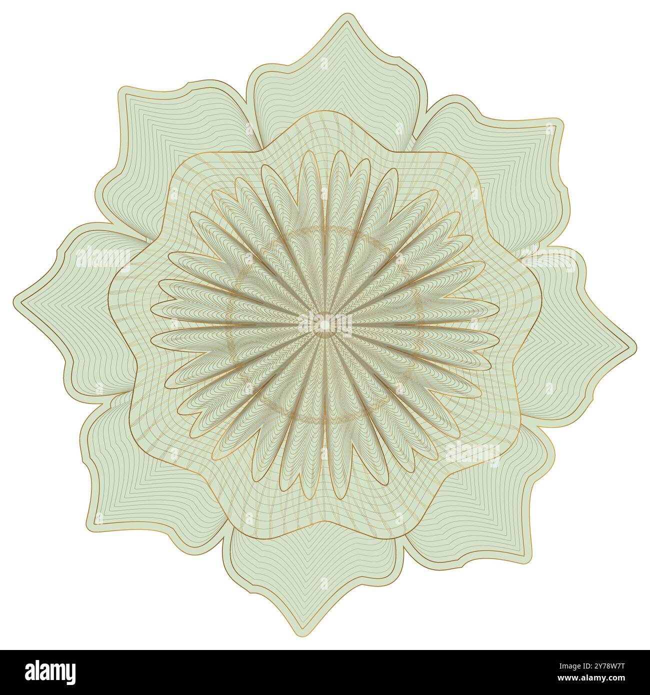 Green Elegant Guilloche Certificate Watermark Flower Badge Stock Vector Image & Art - Alamy
