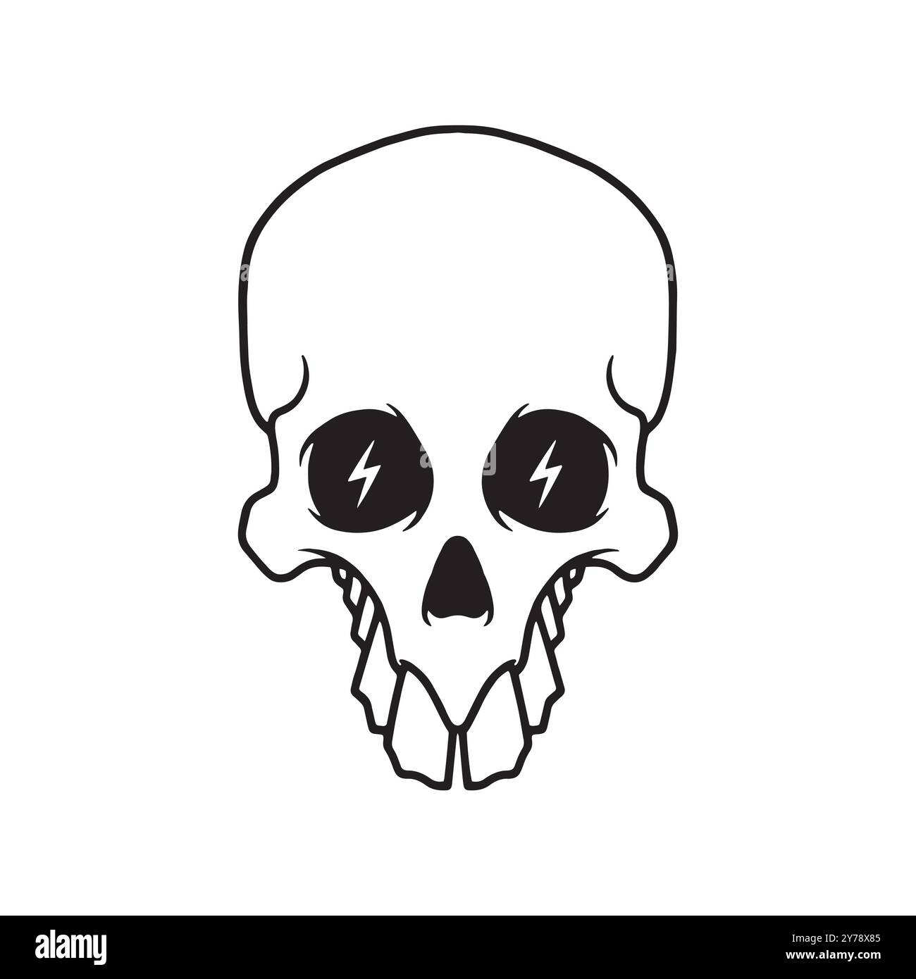 Funny skull head illustration. Cartoon funny skull logo vector ...