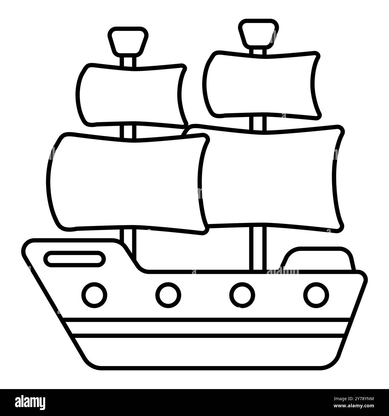 Boat Drawing For Kids Summer Coloring Book For Kids And Adults, A