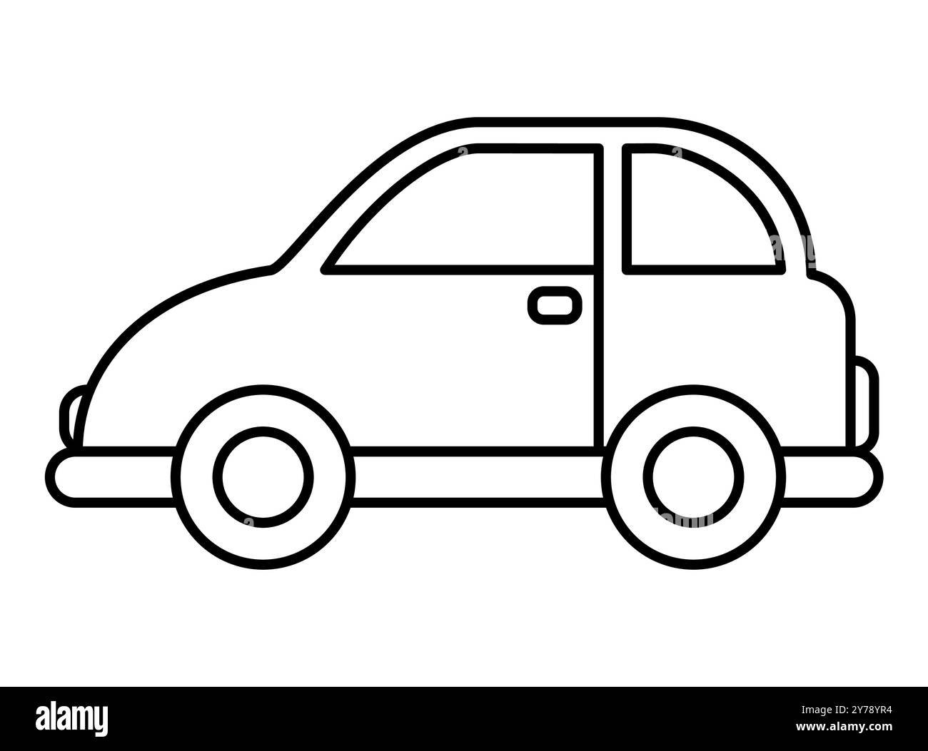 Car clip art. Outline design for kids drawing and coloring. Vector ...