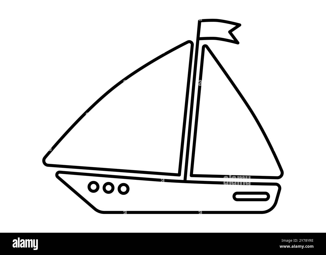 Ship boat clip art. Outline design for kids drawing and coloring ...
