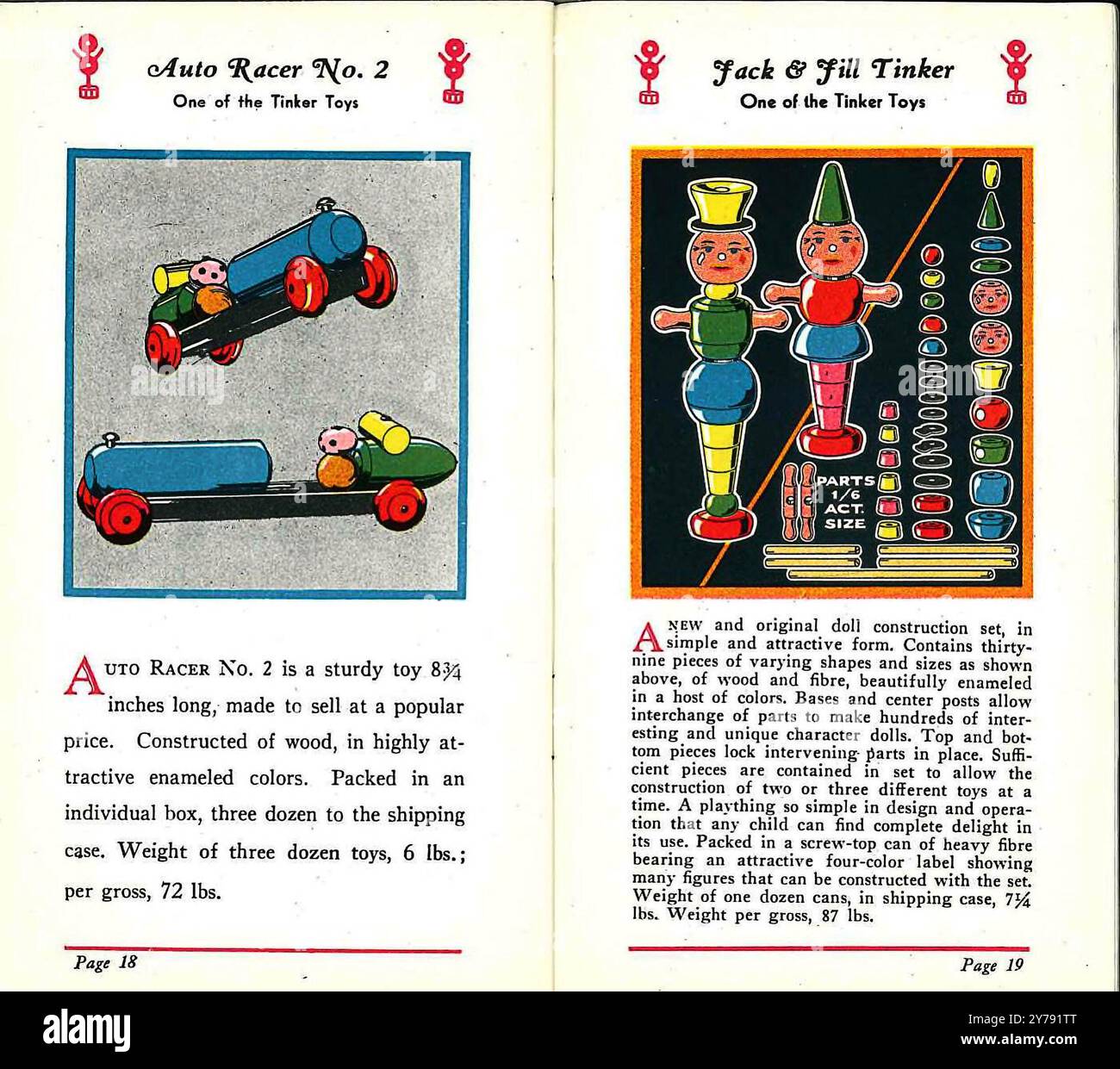 Auto-Racer and Jack & Jill Tinker. Vintage distributor Catalog Pages ...