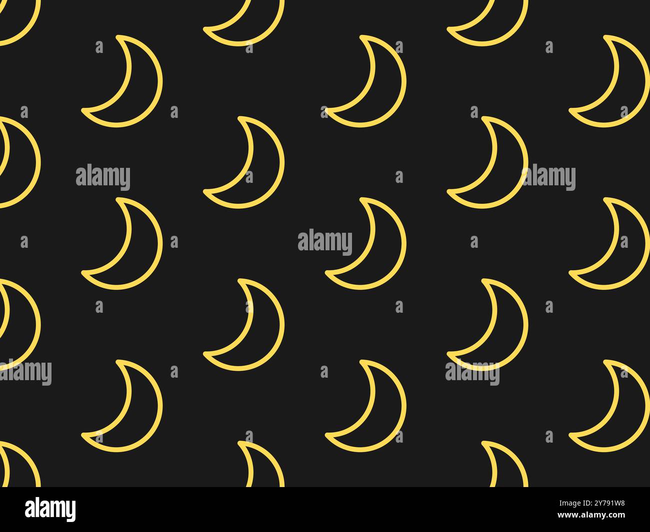 Crescent moon pattern. Dark background. Vector illustration Stock ...