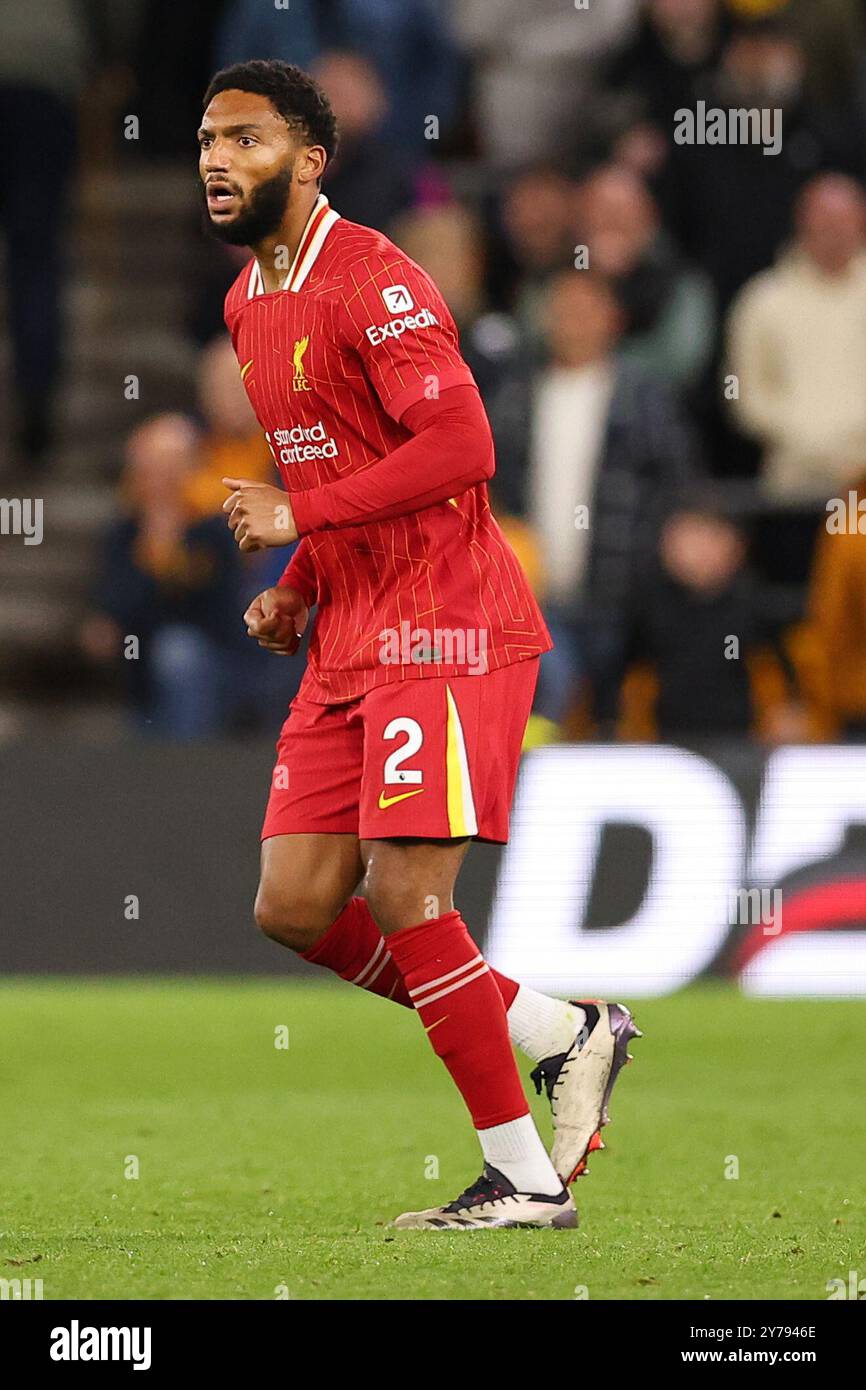 Wolverhampton, UK. 28th Sep, 2024. Joe Gomez of Liverpool during the ...