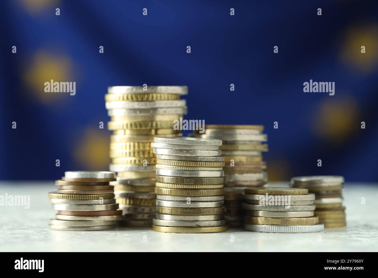 Closeup stacks euro coins hi-res stock photography and images - Alamy
