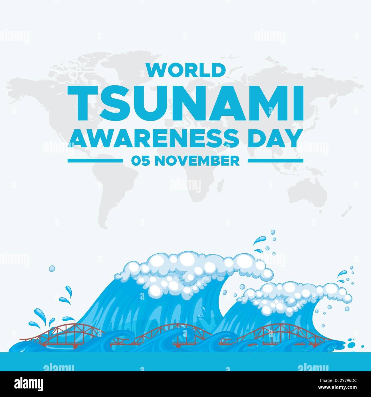 world tsunami awareness day, 05th November, greeting card, world ...