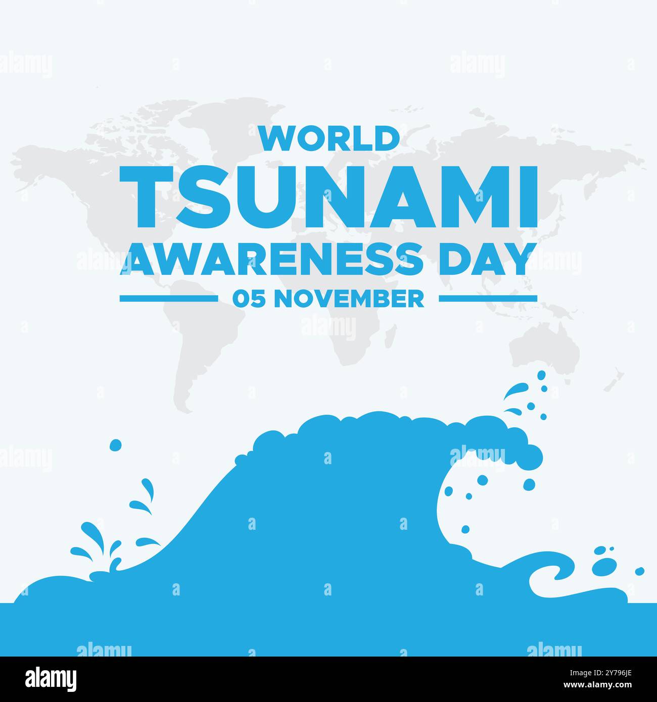world tsunami awareness day, 05th November, greeting card, world ...