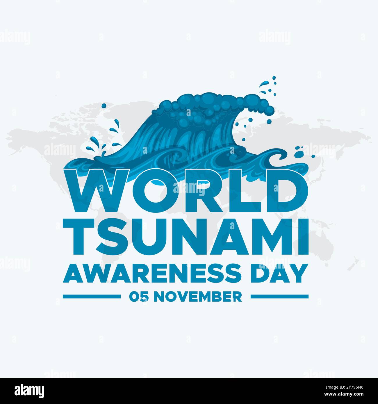 world tsunami awareness day, 05th November, greeting card, world ...