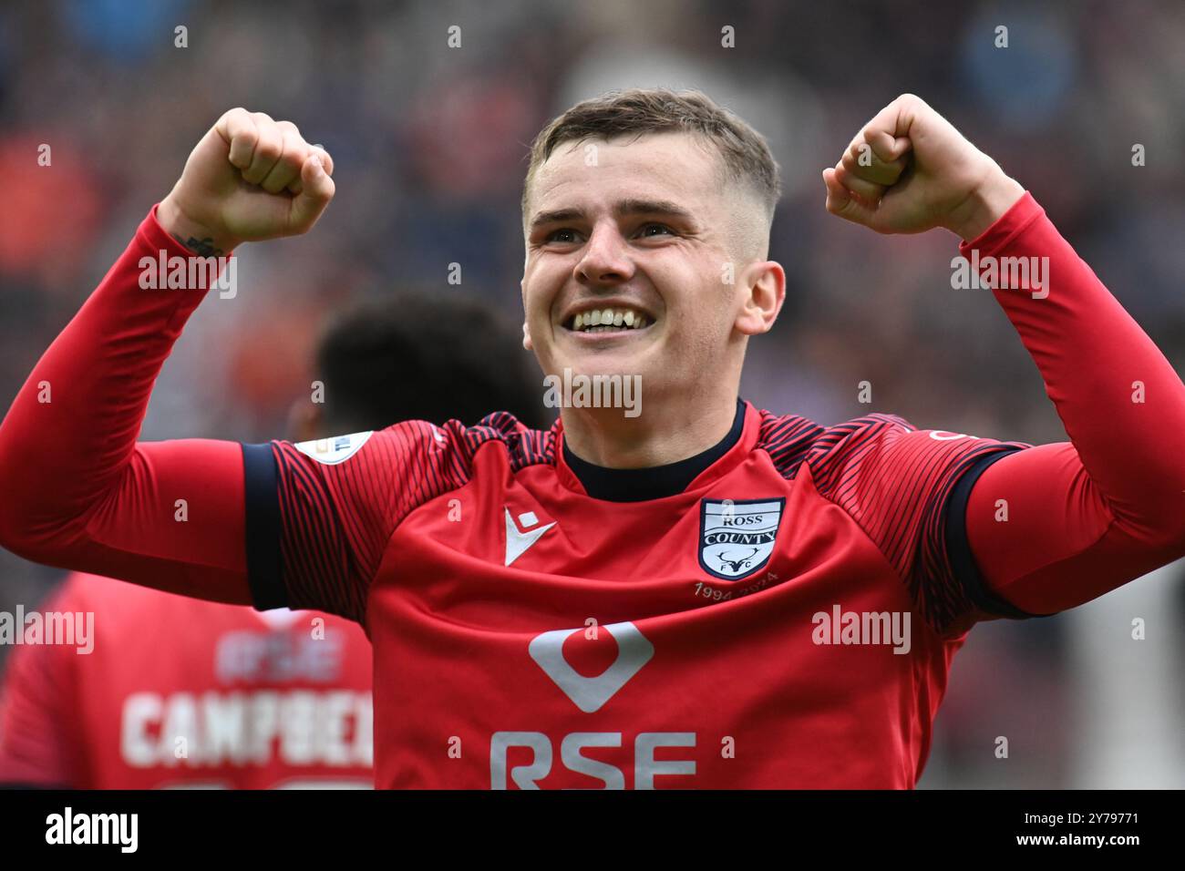 Ronan hale celebrates after scoring against hearts hi-res stock ...