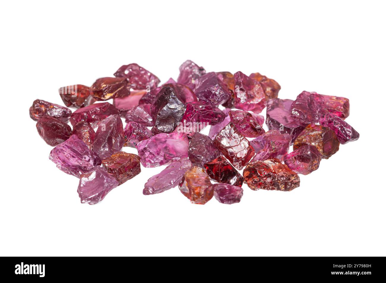Natural rough rhodolite Garnet gemstone on white background Stock Photo ...