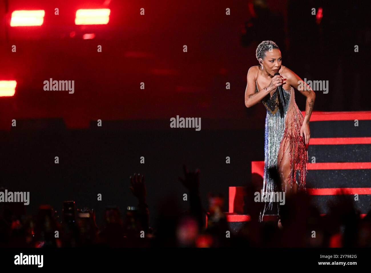 New York, USA. 28th Sep, 2024. Doja Cat performing on stage during the ...