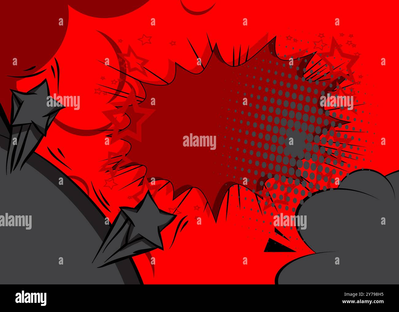 Cartoon red and black background, comic book backdrop. Retro vector ...