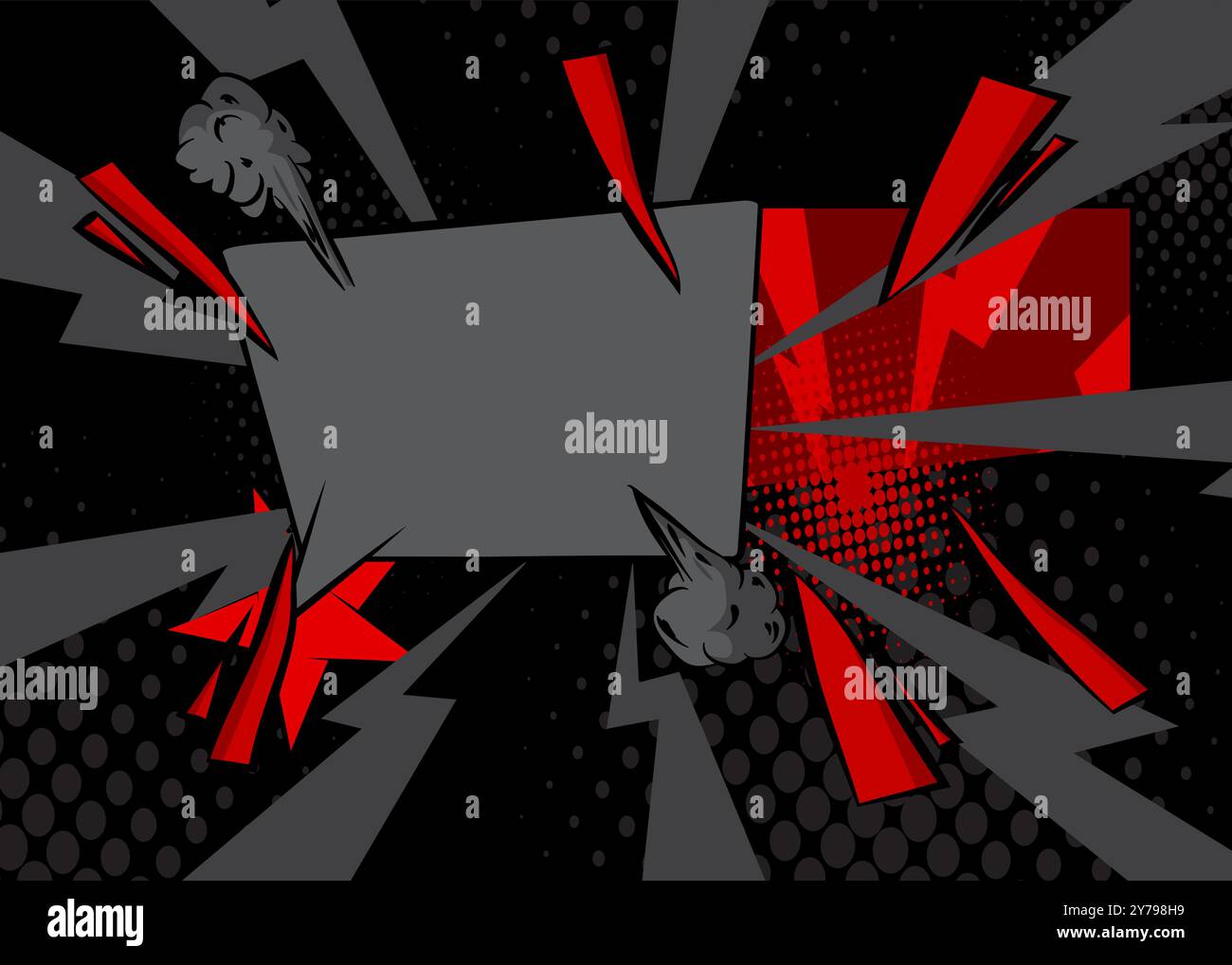 Cartoon red and black background, comic book backdrop. Retro vector ...