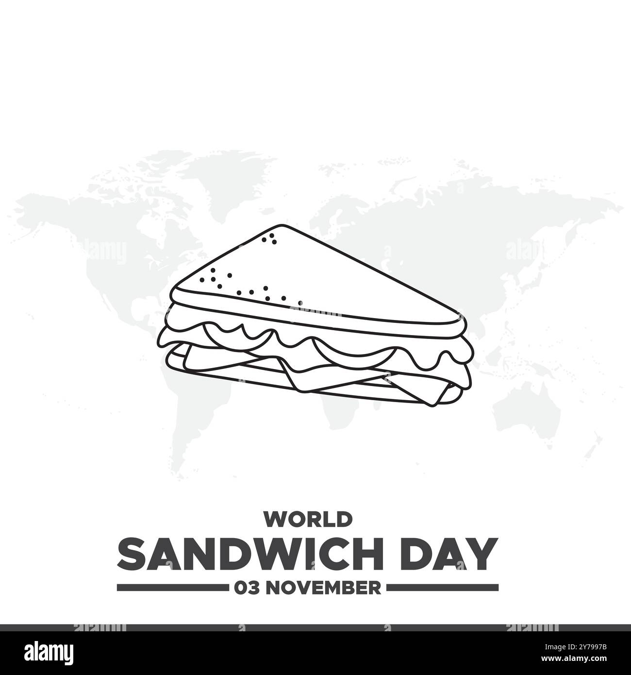 World Sandwich Day, 03 November Sandwich Day, greeting card, editable ...