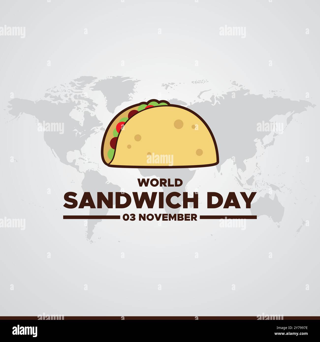 World Sandwich Day, 03 November Sandwich Day, greeting card, editable ...