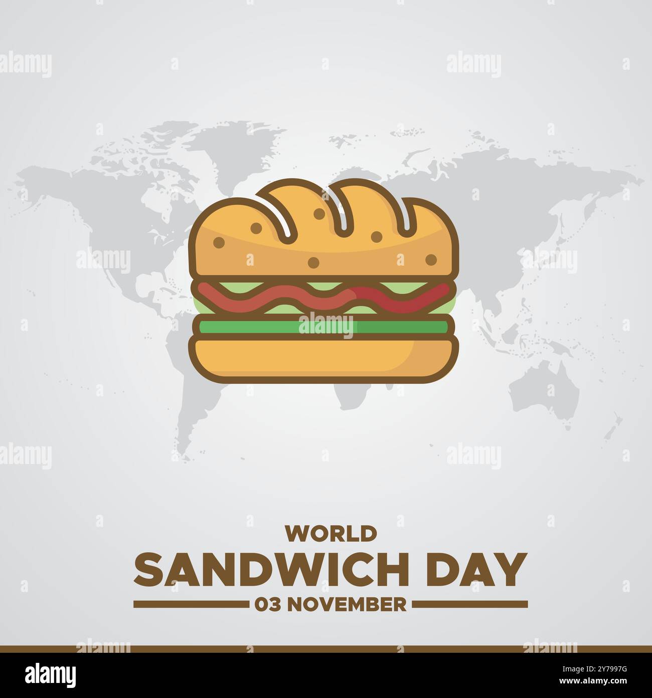 World Sandwich Day, 03 November Sandwich Day, greeting card, editable ...