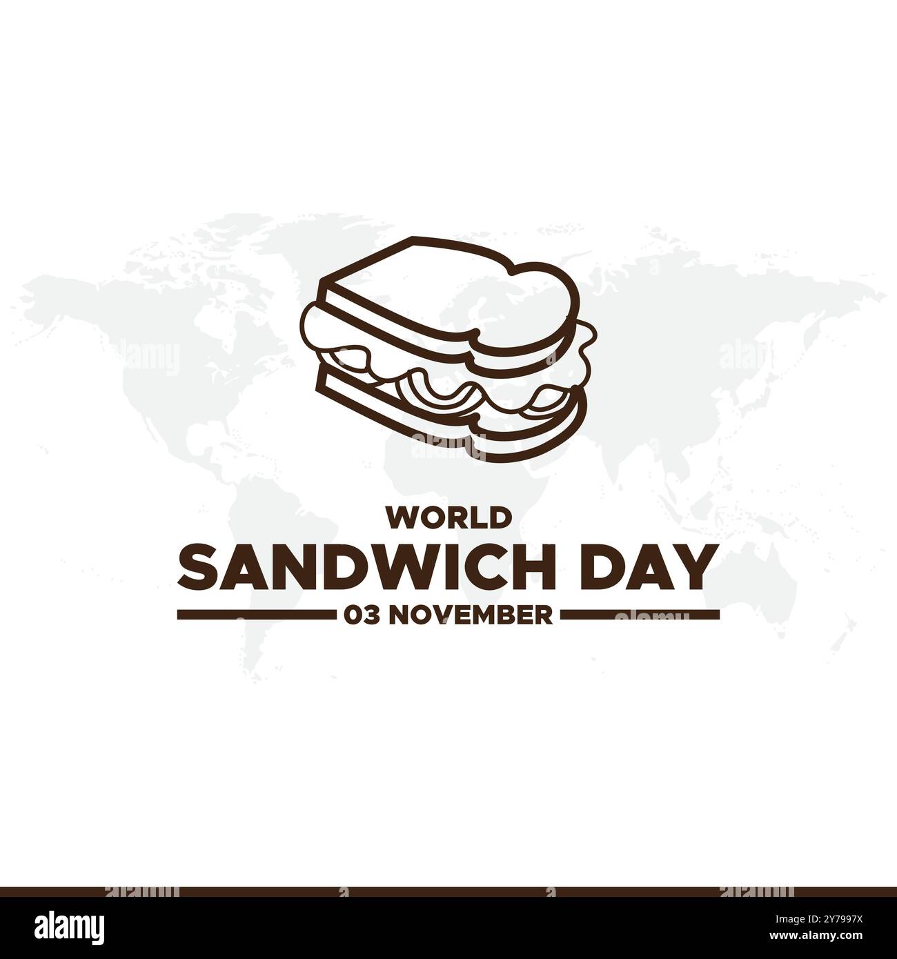 World Sandwich Day, 03 November Sandwich Day, greeting card, editable ...