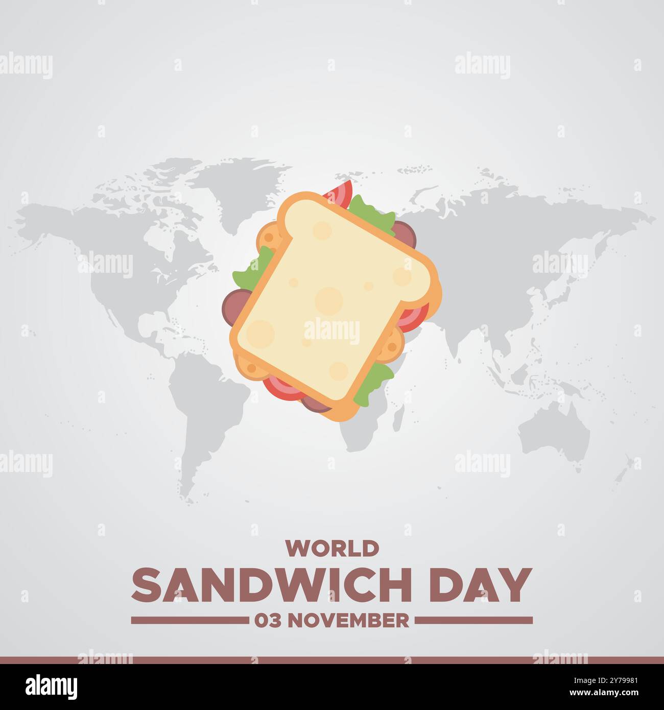 World Sandwich Day, 03 November Sandwich Day, greeting card, editable ...