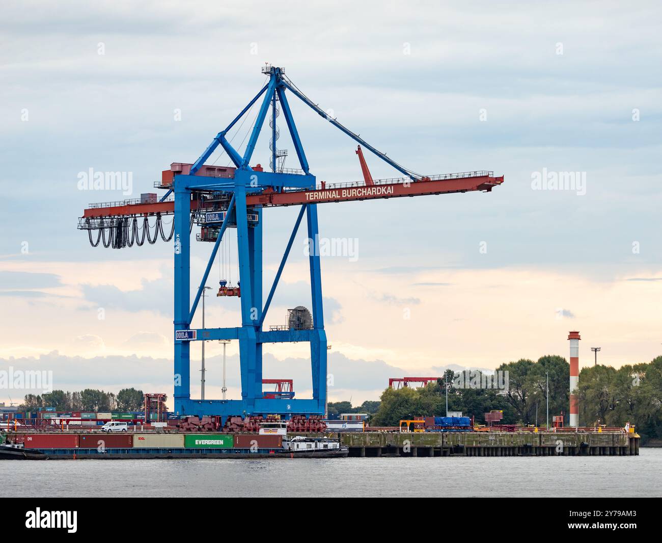 Container crane of the Terminal Burchardkai in the port of Hamburg ...