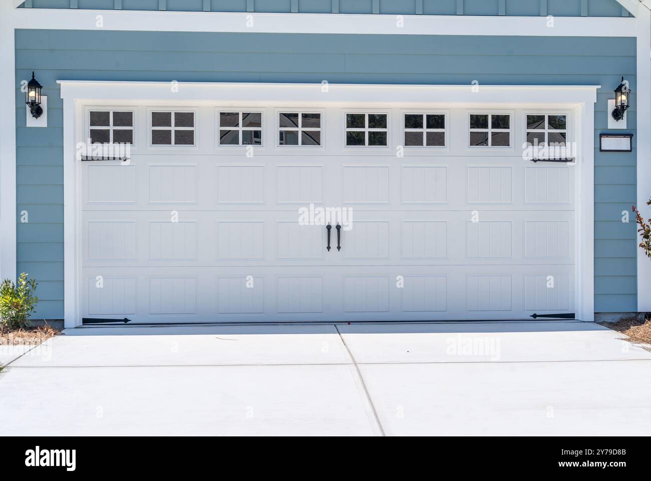 Double car classic insulated steel raised panel white garage door ...