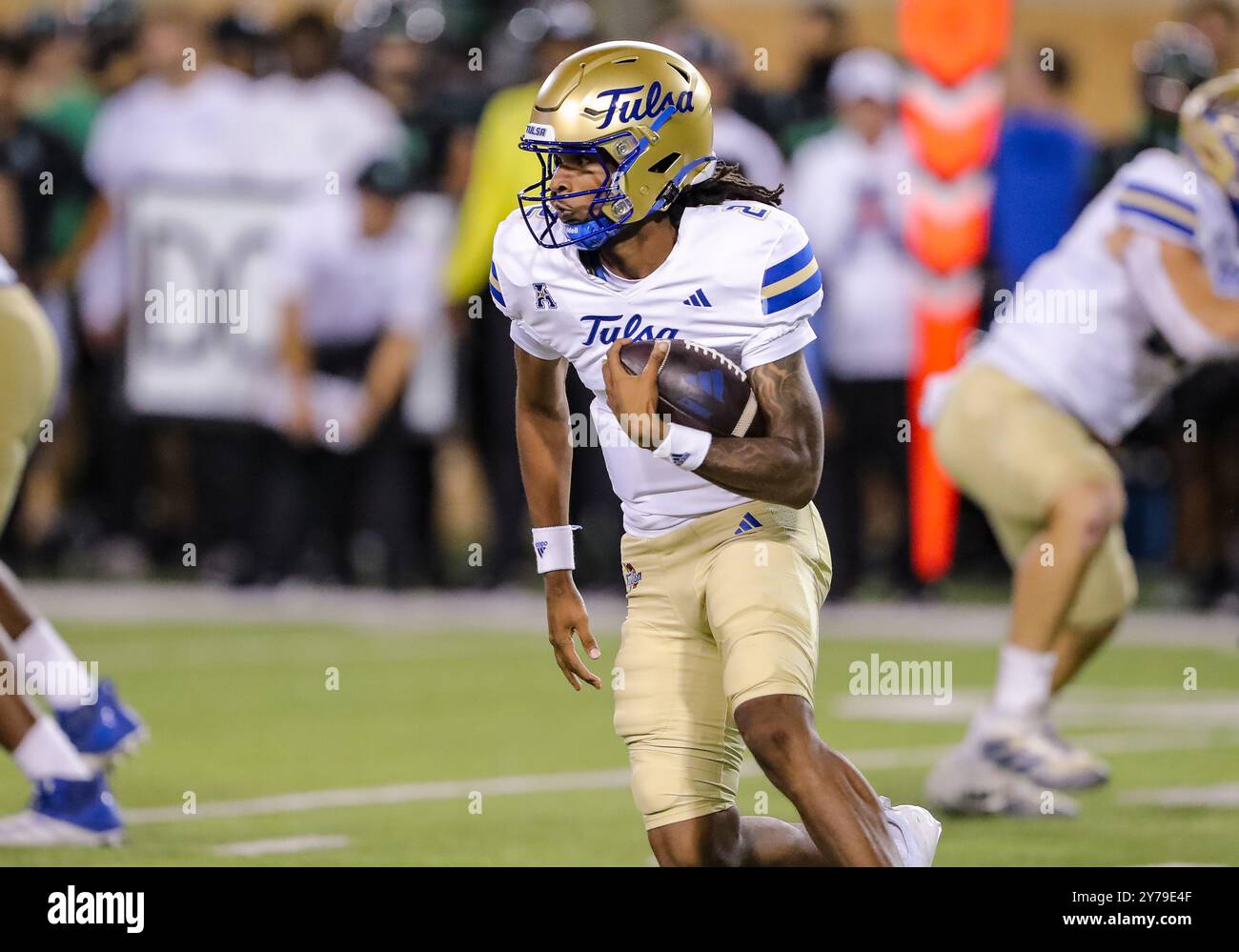 September 28, 2024:.Tulsa Golden Hurricane quarterback Cardell Williams ...