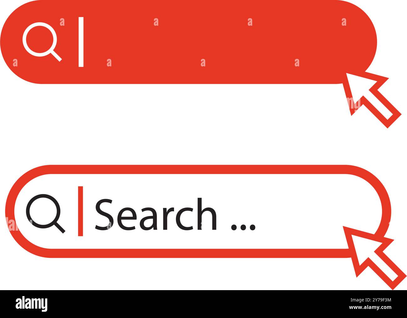 Red search box. Red search bar. Vector Stock Vector Image & Art - Alamy
