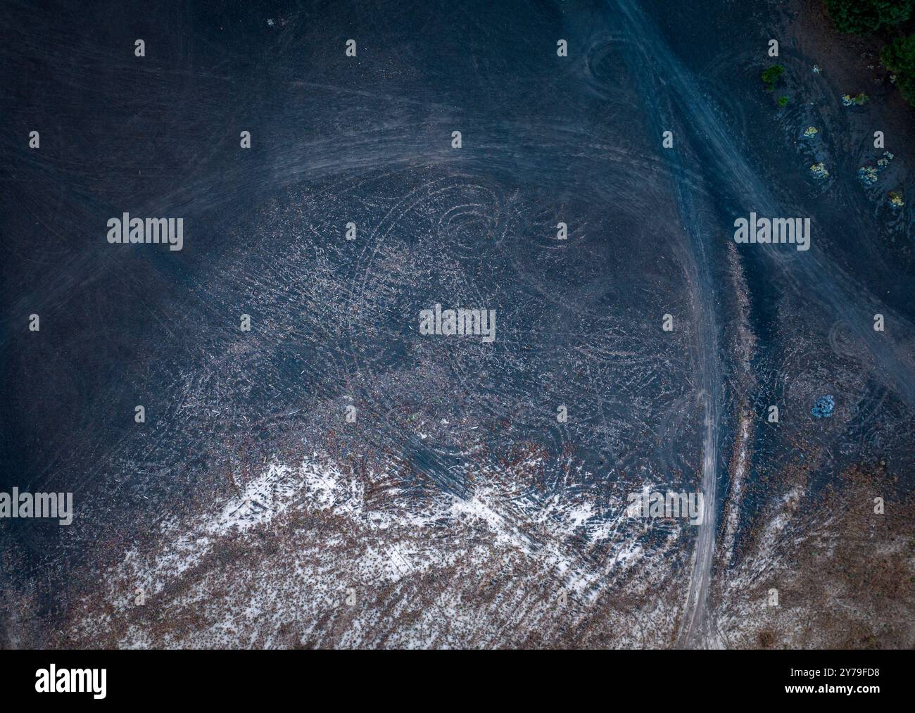 Aerial view of dirt bike tracks at the Cinder Hills OHV area, Flagstaff ...