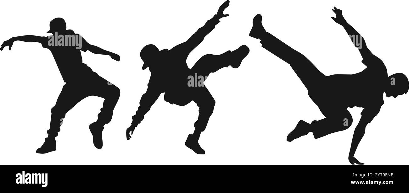 People break dance silhouette set Stock Vector Image & Art - Alamy
