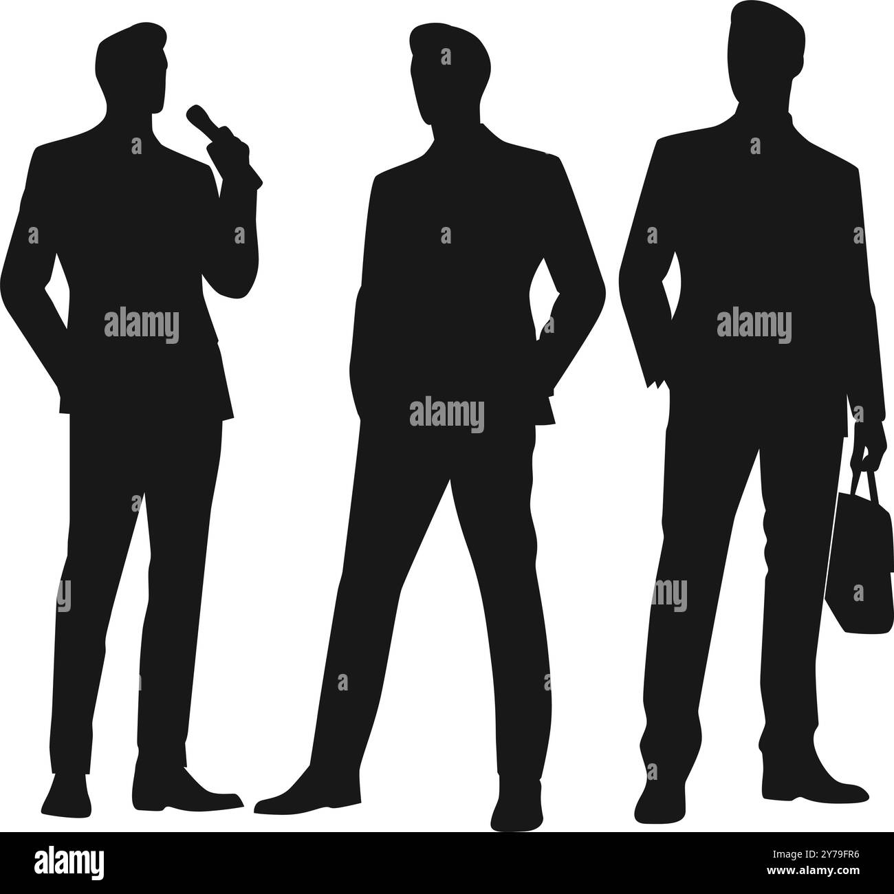 Illustration business man silhouette vector for presentation Stock ...