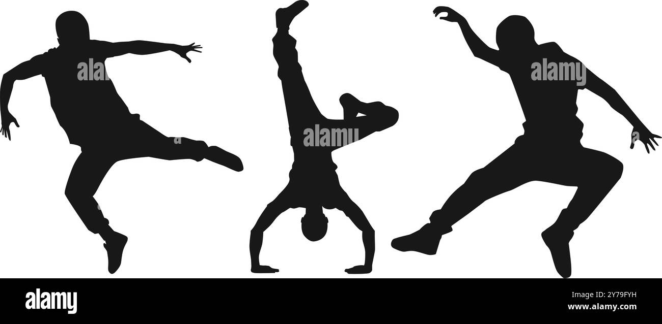Break Dancing Silhouette Vector Set Stock Vector Image & Art - Alamy