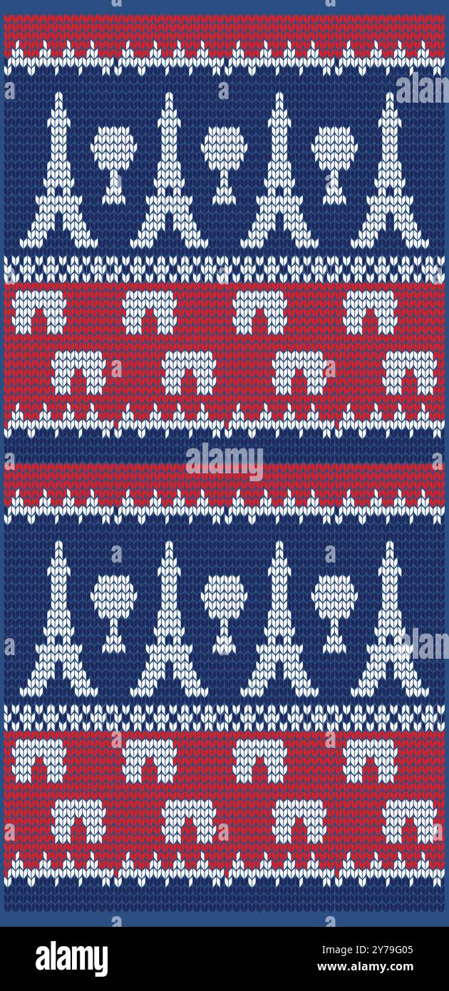 Paris Knitted Pattern Vector Illustration Stock Vector Image & Art - Alamy