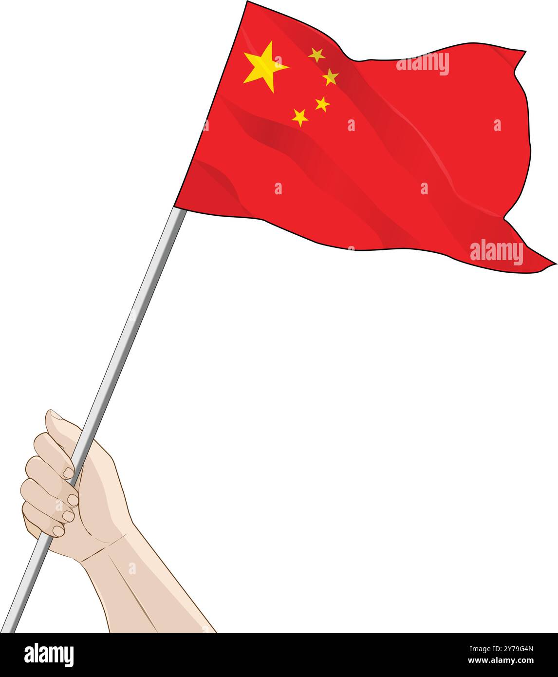 Hand holding a waving China flag vector Stock Vector Image & Art - Alamy