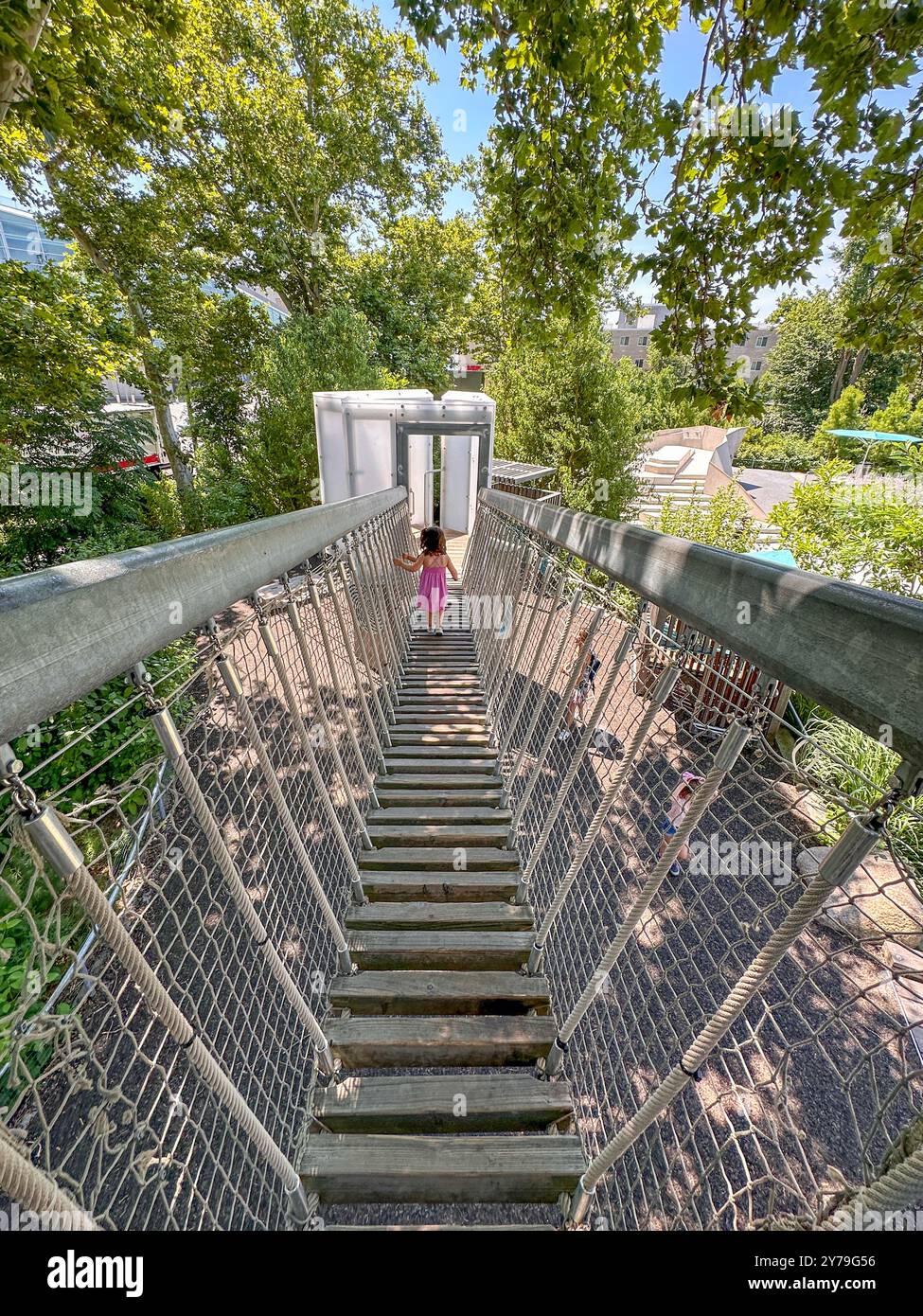 Contemporary playground in the Battery Playscape in the Battery Park in ...