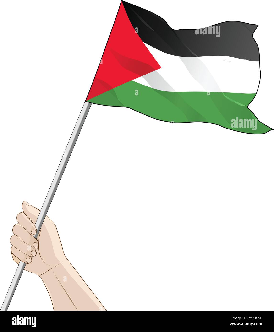Hand holding a waving Palestine flag vector Stock Vector Image & Art ...