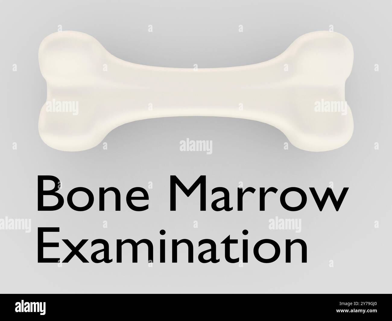 3D illustration of a bone, isolated on pale gray allong with the script ...