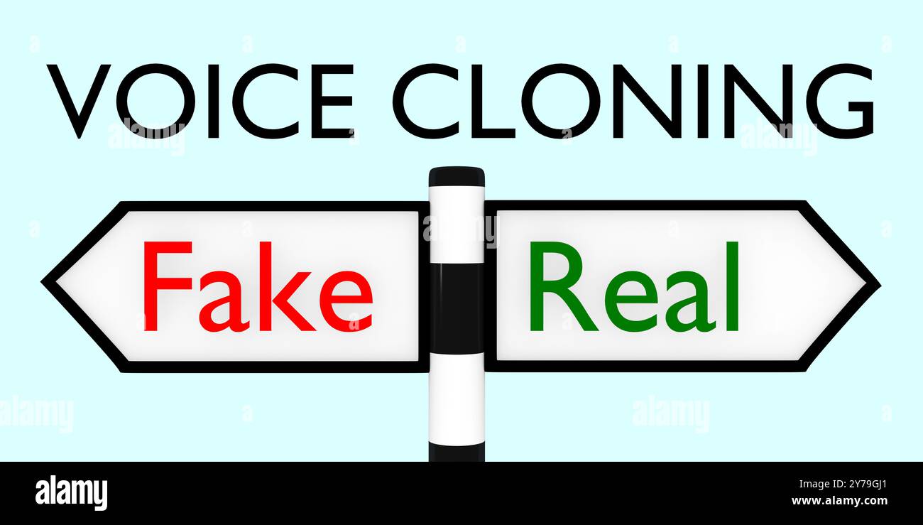 3D illustration of two road signs pointing to opposite directions. on ...