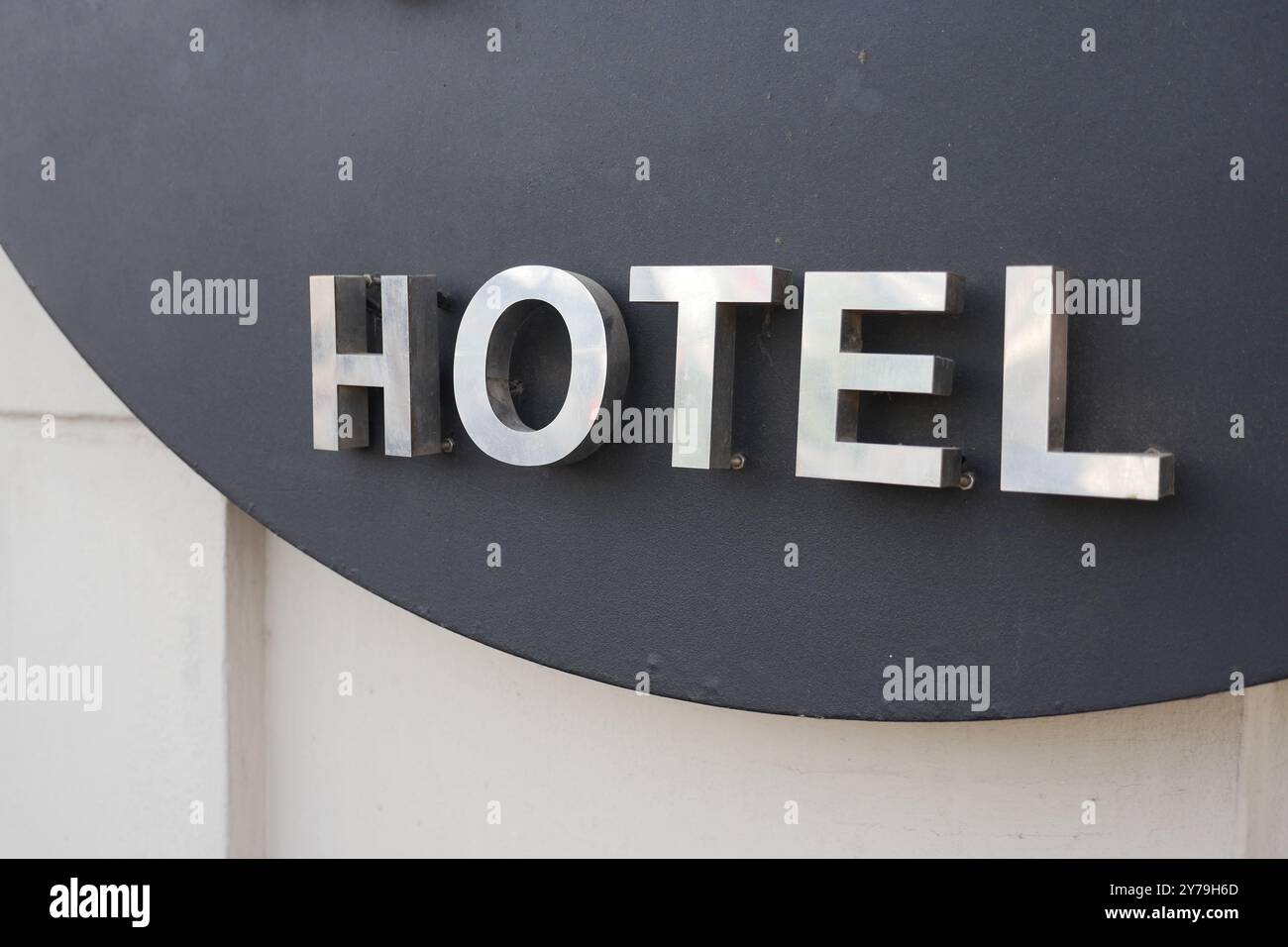Contemporary Hotel Signage in a Vibrant Urban Environment for Guest ...