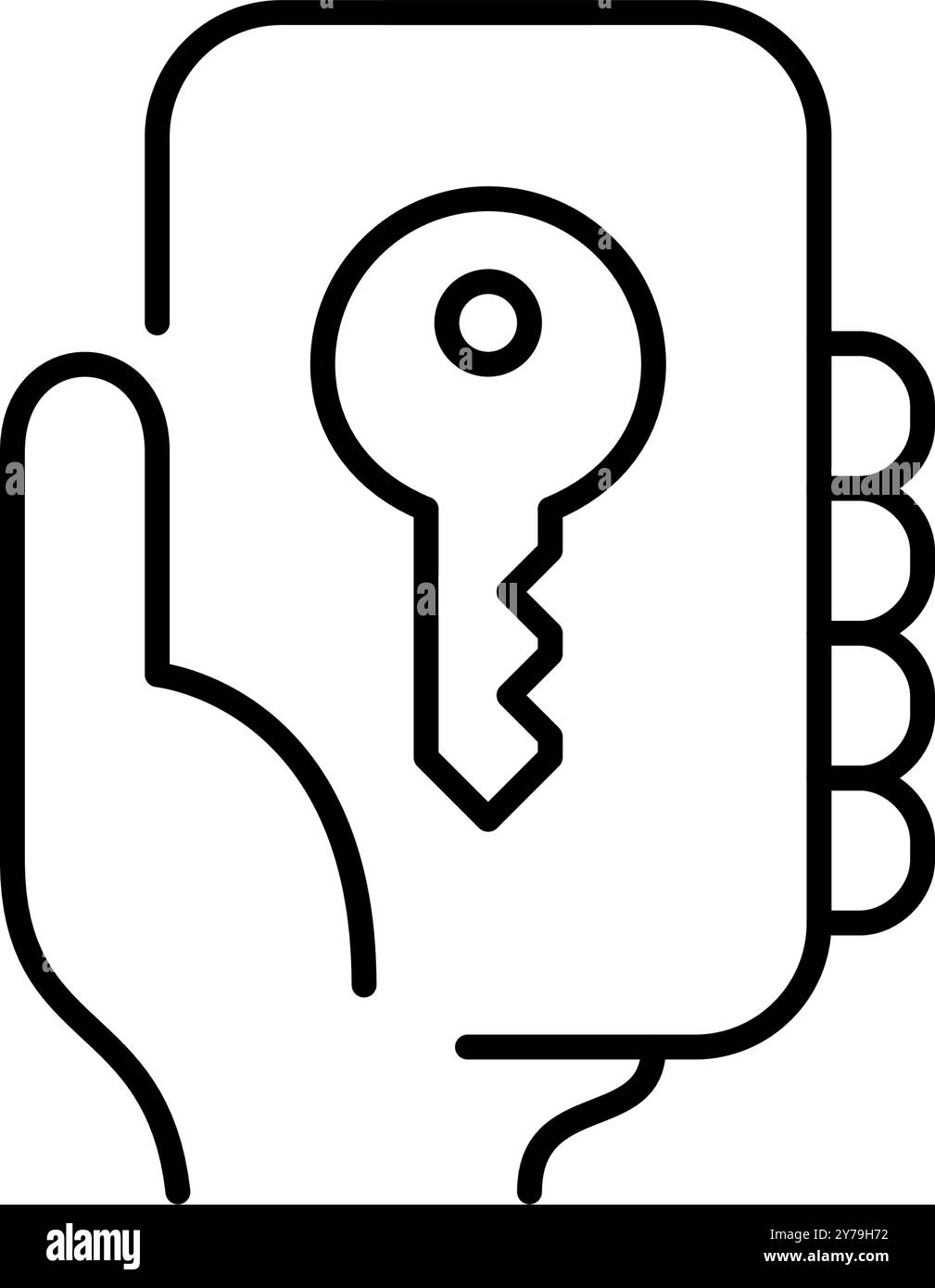 Hand Holding Smartphone With Key On It Password Management App Access From Mobile Phone Pixel